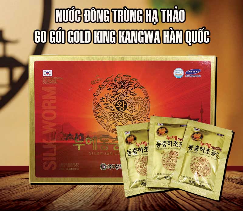 Nước đông trùng hạ thảo cao cấp 60 gói Gold King Kangwa Hàn Quốc D241 ...